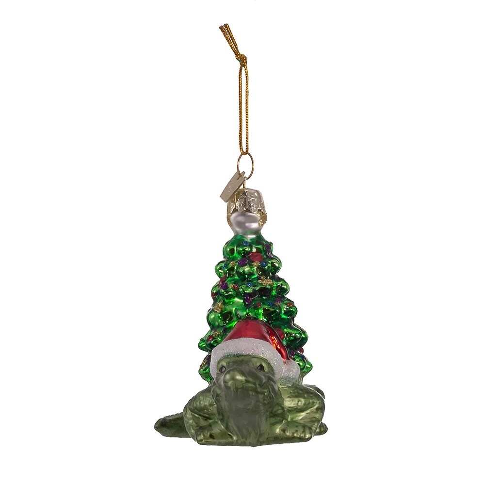 KSA Pack of 8 Green Alligator with Christmas Tree Ornaments 4.75 ...