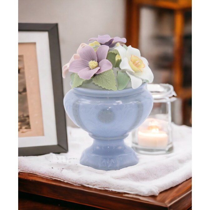 Ceramic Violet Flower Pot Figurine 2.75x4 Spring Home Décor Gift for ...