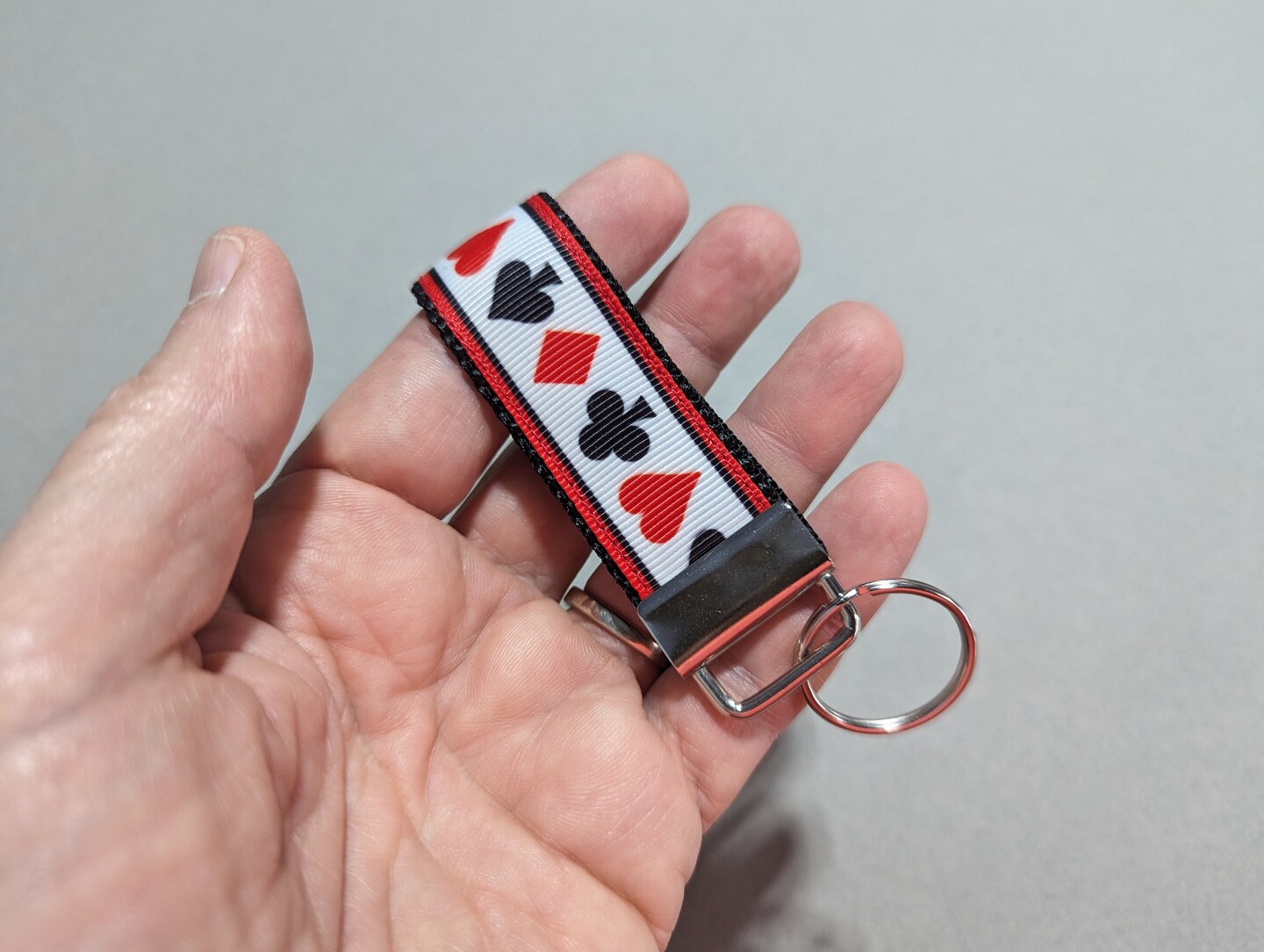 Playing Card Suits Mini Keychain, 1 Inch Wide and about 3" Long ...