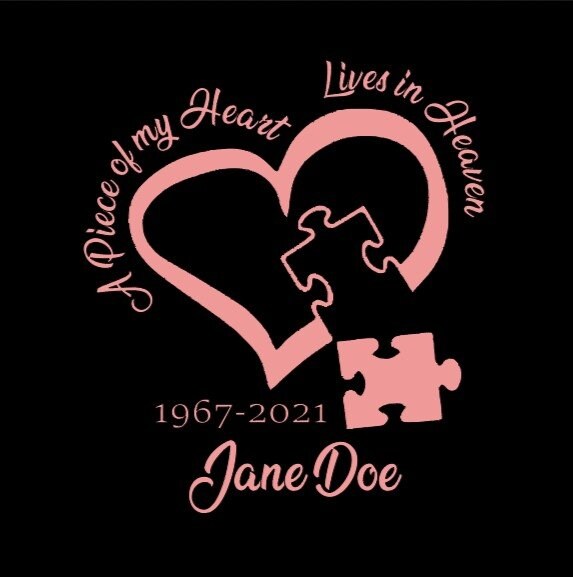 A Piece of Heart, Lives in heaven, In Loving Memory, RIP, Vinyl Window ...