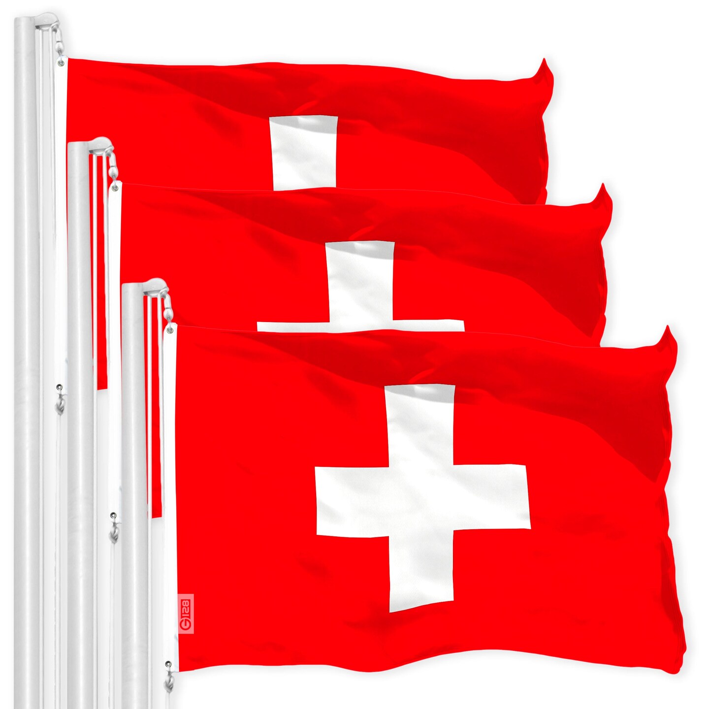 Switzerland Swiss Flag 3x5 Ft 3-Pack 150D Printed Polyester By G128 ...