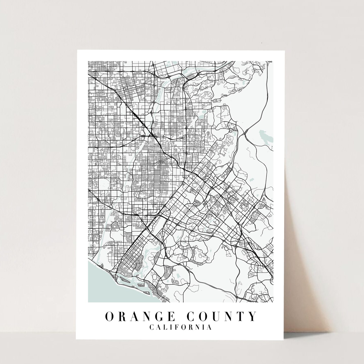 Orange County California Blue Water Street Map, UNFRAMED | MakerPlace ...