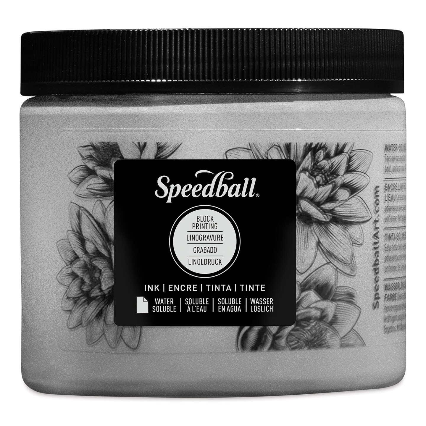 Speedball Water-Soluble Block Printing Ink - Silver (Metallic), 16 oz ...