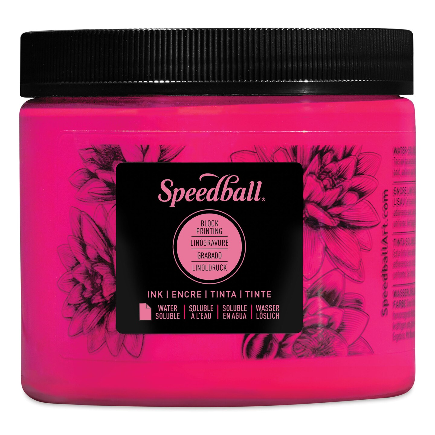 Speedball Water-Soluble Block Printing Ink - Fluorescent Magenta, 16 oz ...