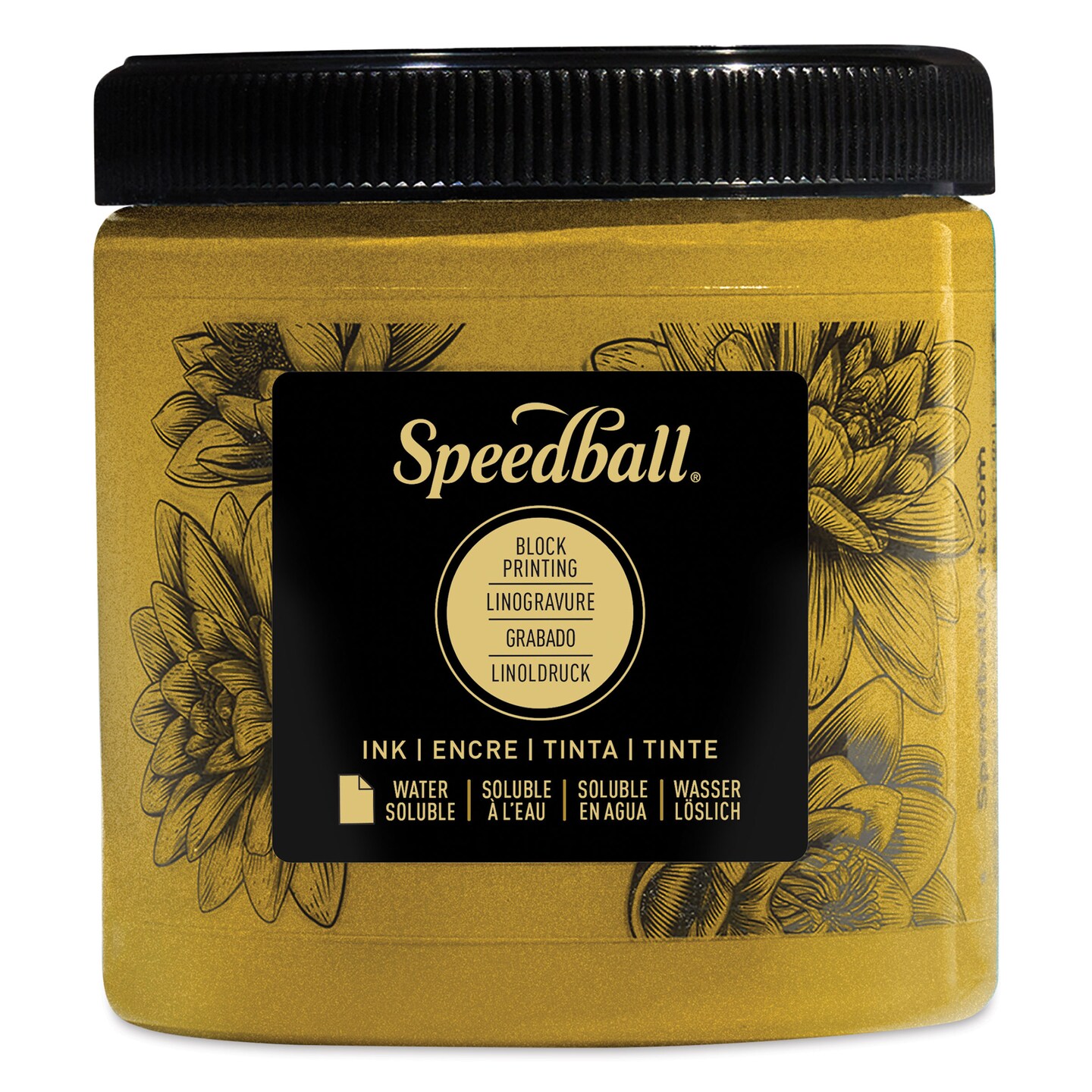 Speedball Water-Soluble Block Printing Ink - Gold (Metallic), 8 oz ...