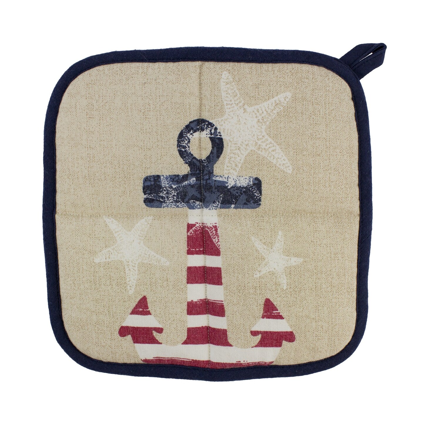 Patriotic Starfish & Anchor Pot Holder for Summer 4th of July Memorial ...