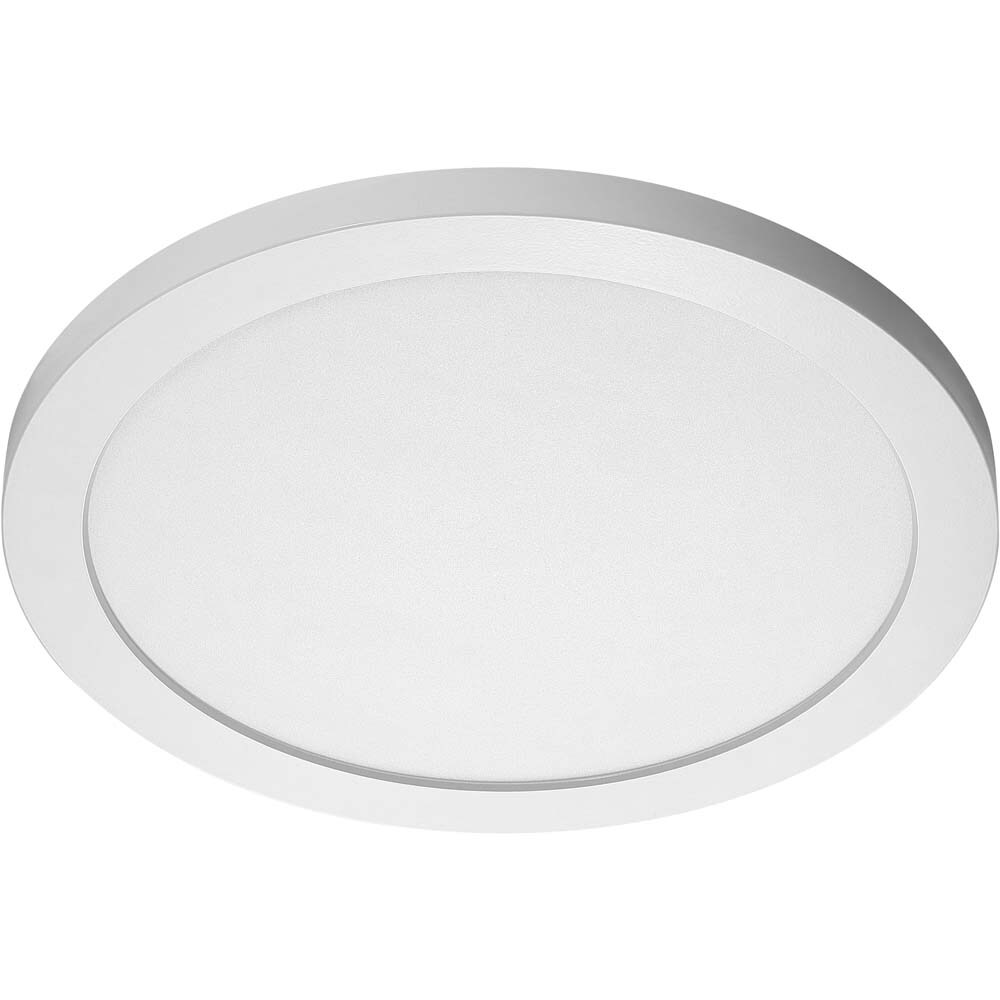 26W 15 in. Flush Mount LED Fixture 4000K Round Shape White Finish 120 ...