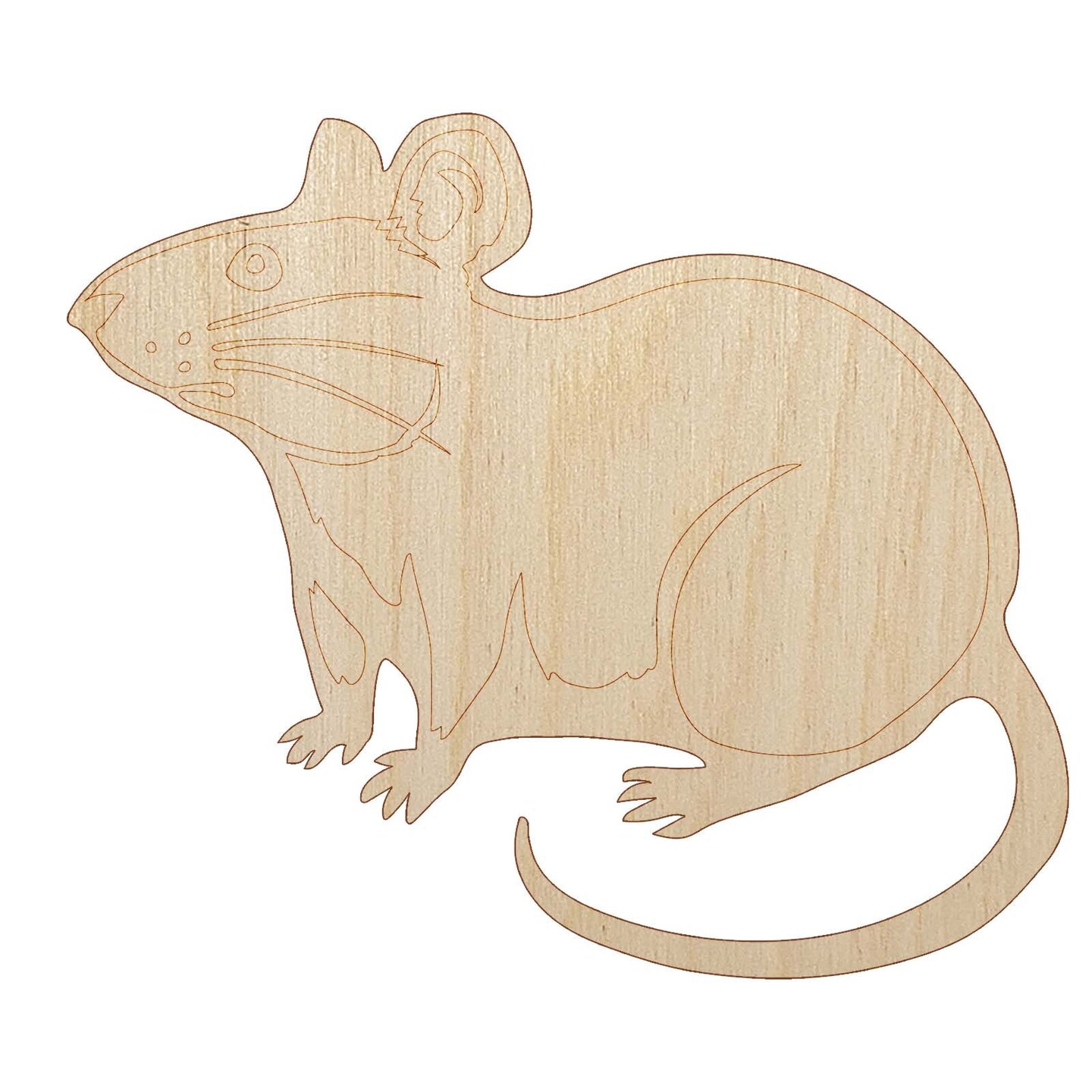 Curious Rat Rodent Unfinished Wood Shape Piece Cutout for DIY Craft ...