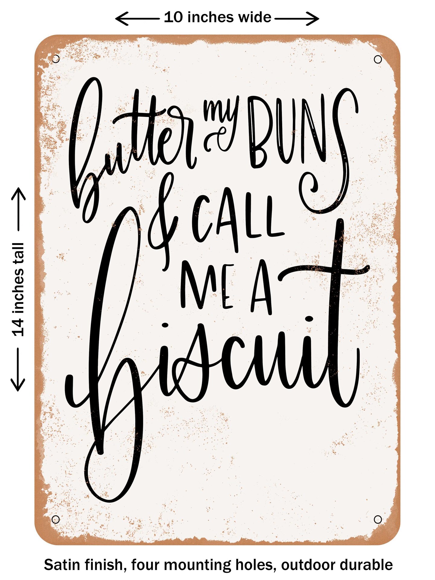 DECORATIVE METAL SIGN - Biscuit - Vintage Rusty Look | Michaels