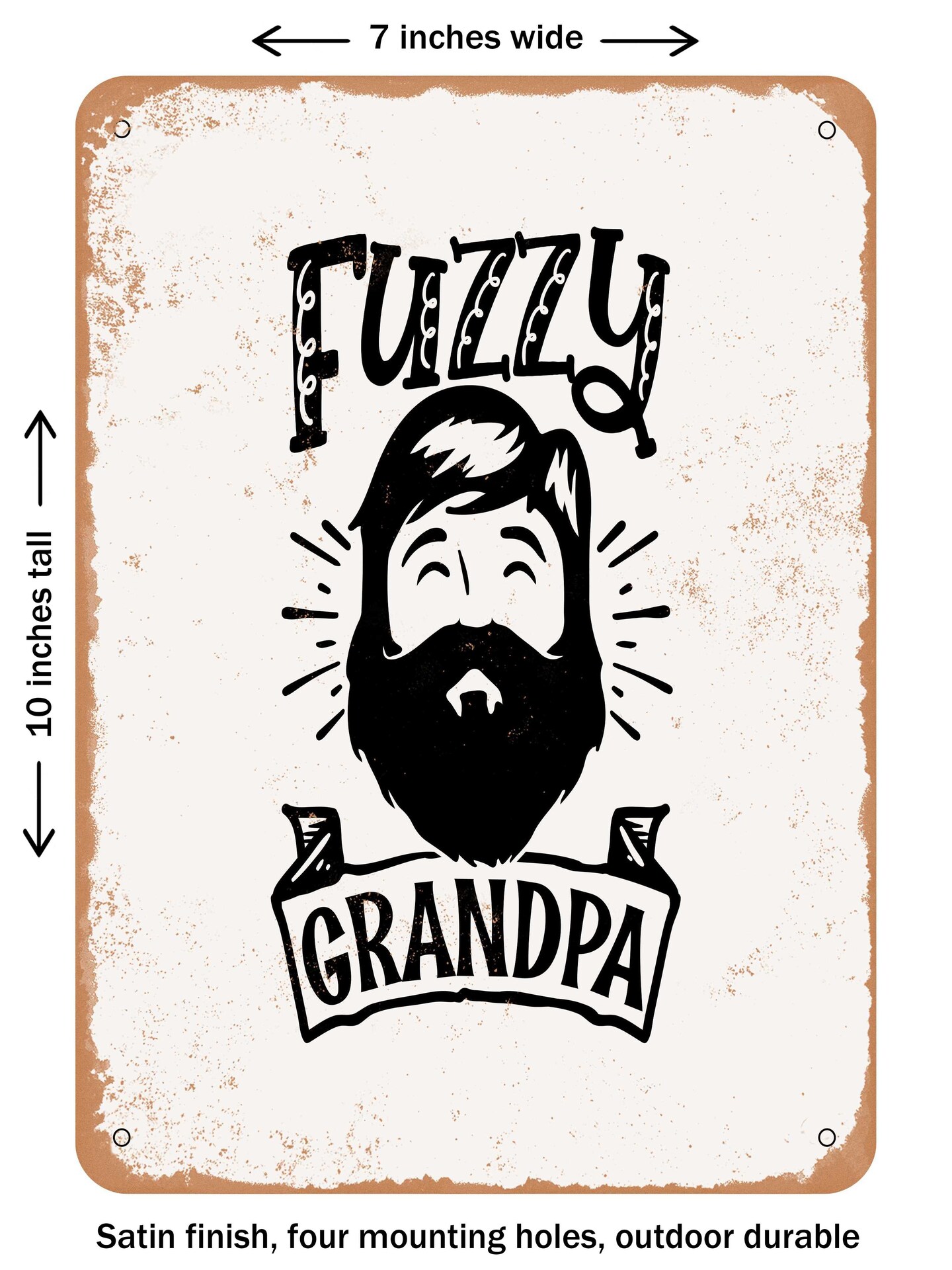 DECORATIVE METAL SIGN - Fuzzy Grandpa - Vintage Rusty Look | Michaels