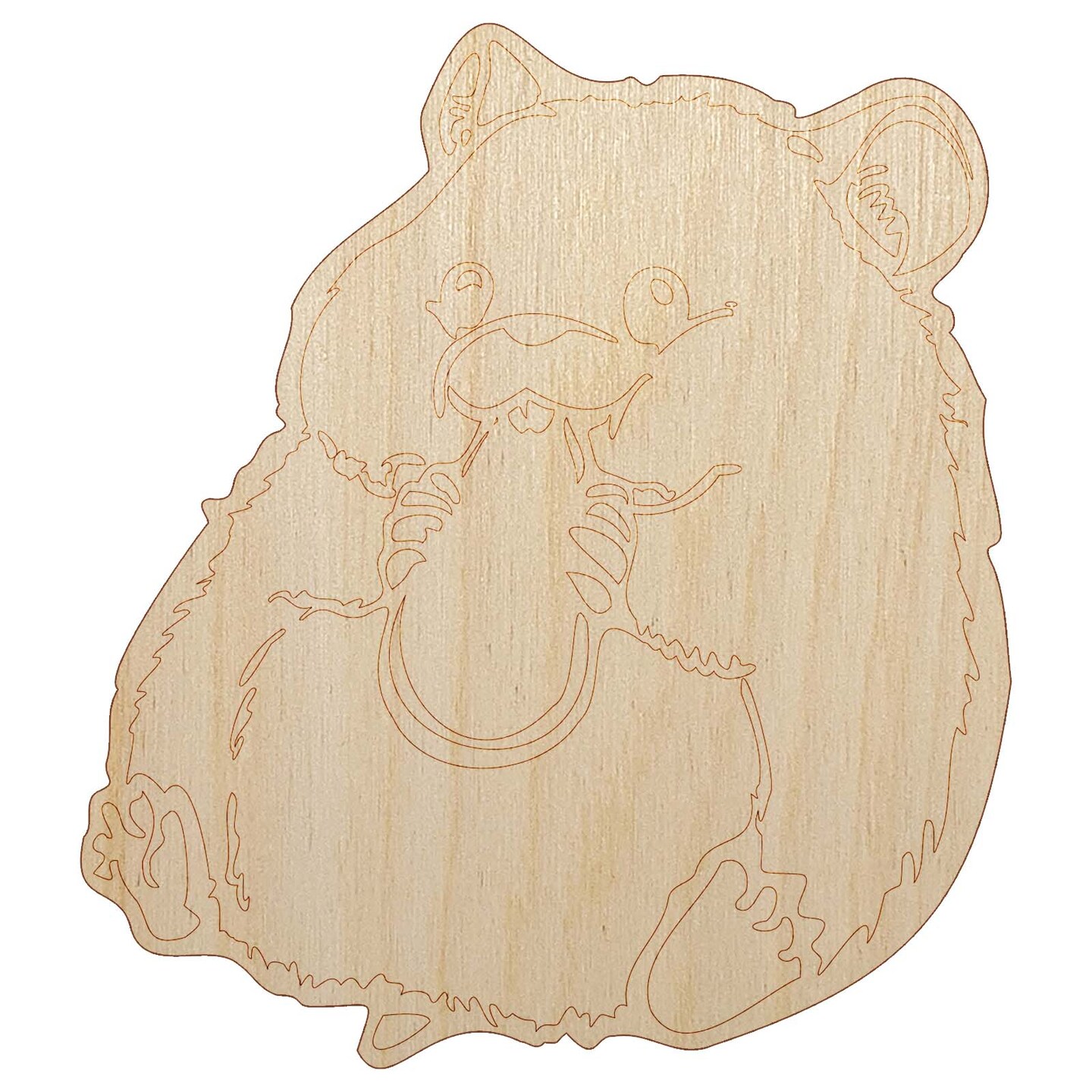 Darling Hamster Rodent Enjoying Sunflower Seed Unfinished Wood Shape ...