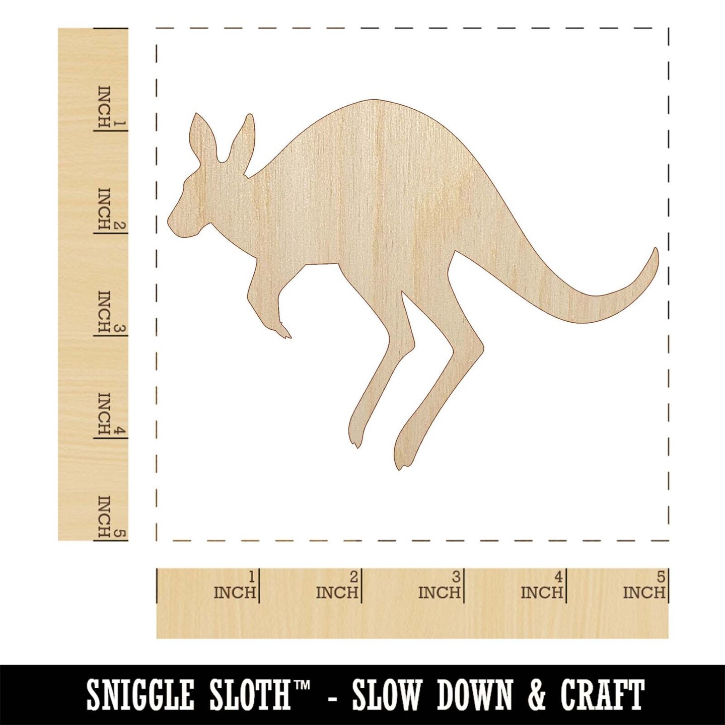 Leaping Red Kangaroo Silhouette Australian Marsupial Unfinished Wood ...