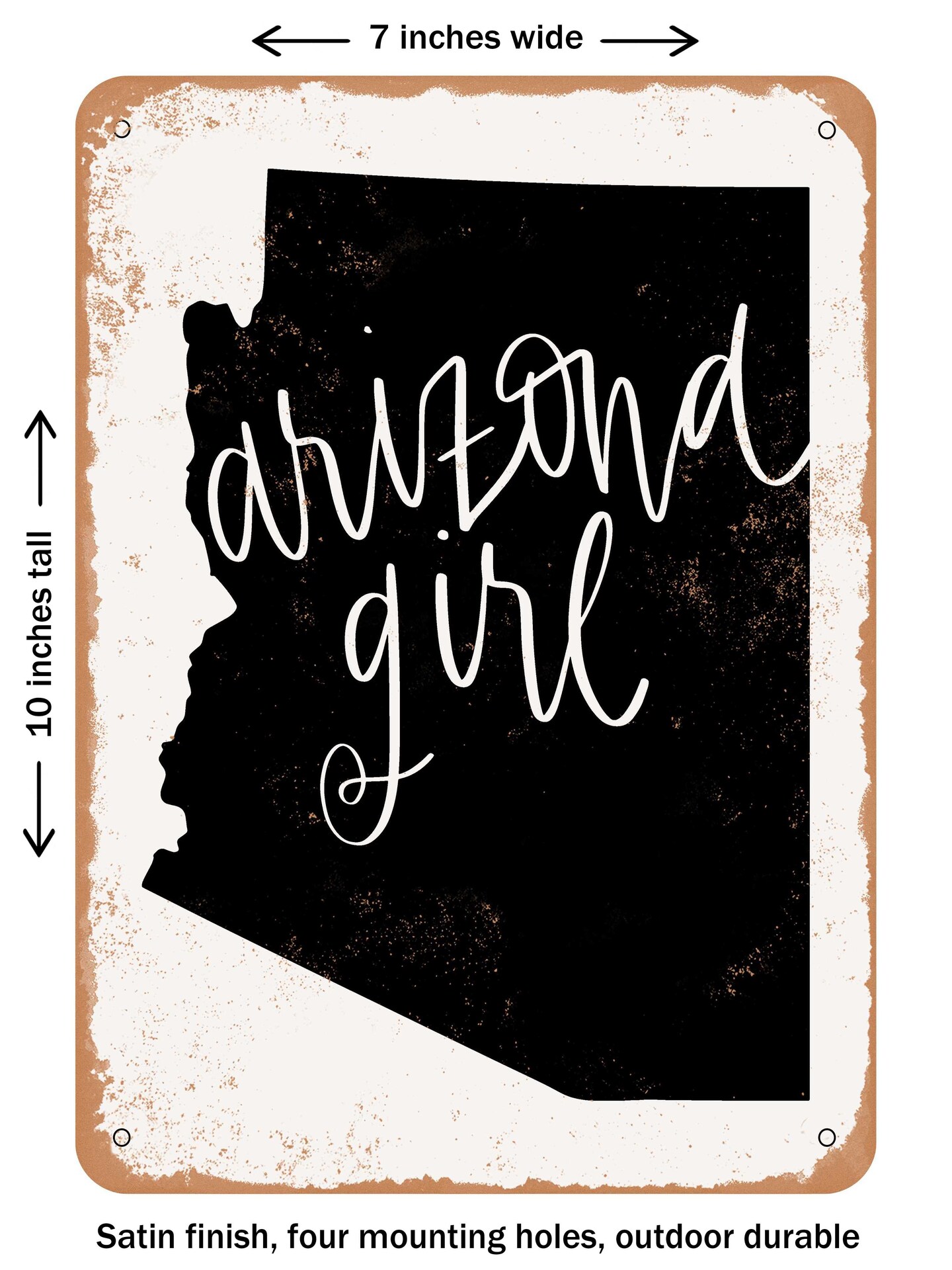 DECORATIVE METAL SIGN - Arizona girl - Vintage Rusty Look | Michaels