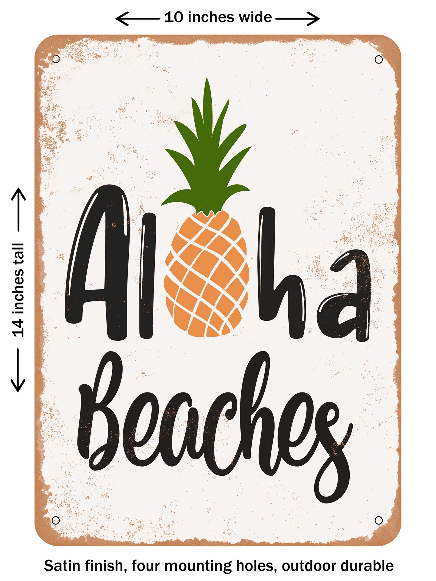DECORATIVE METAL SIGN - Aloha Beaches - 5 - Vintage Rusty Look | Michaels