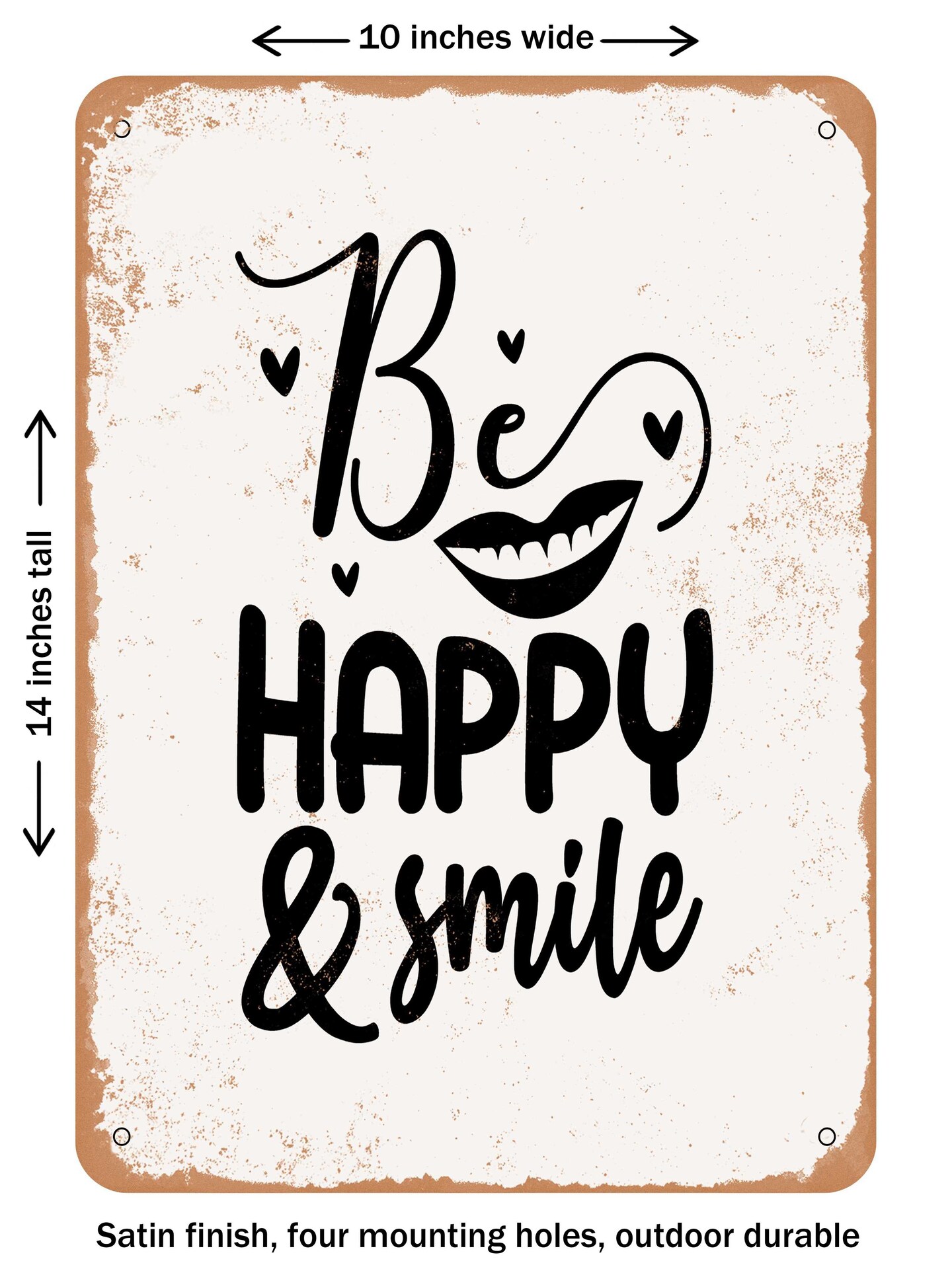 DECORATIVE METAL SIGN - Be Happy and Smile - Vintage Rusty Look | Michaels