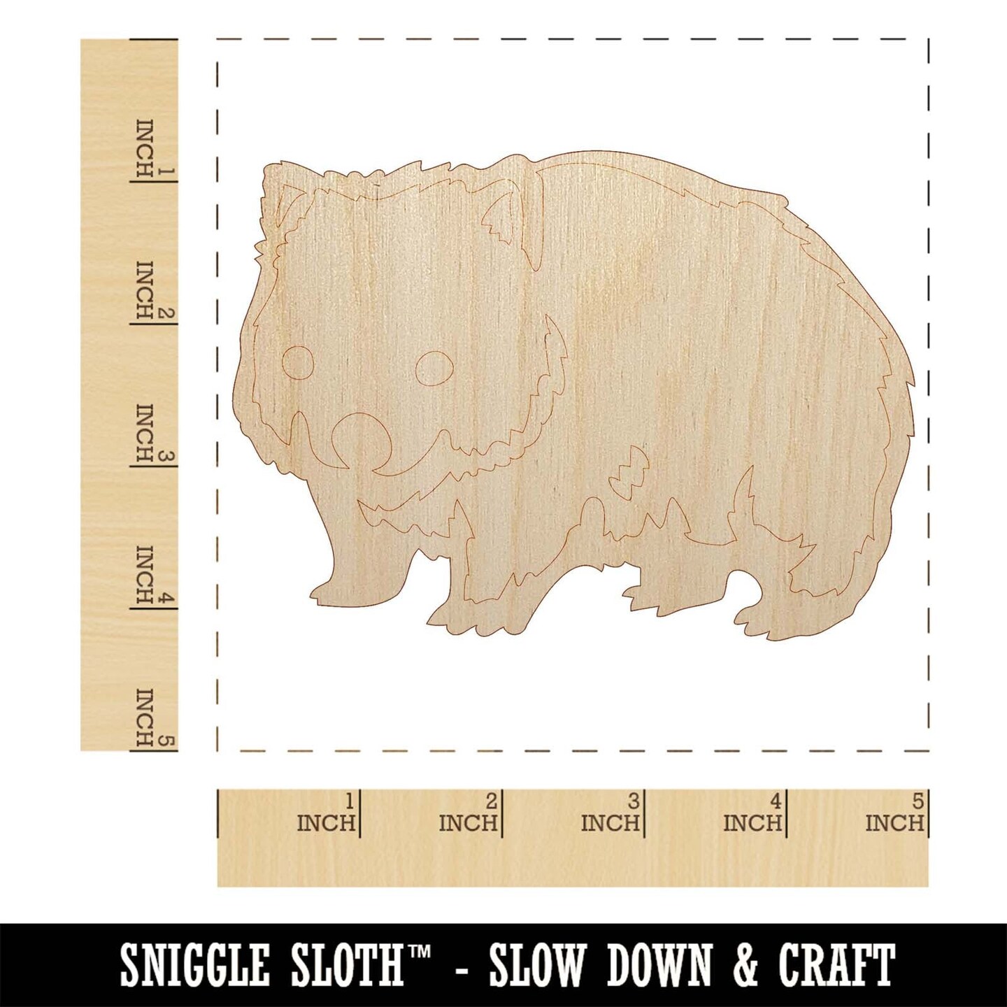 Cute Wombat Australian Marsupial Unfinished Wood Shape Piece Cutout for ...
