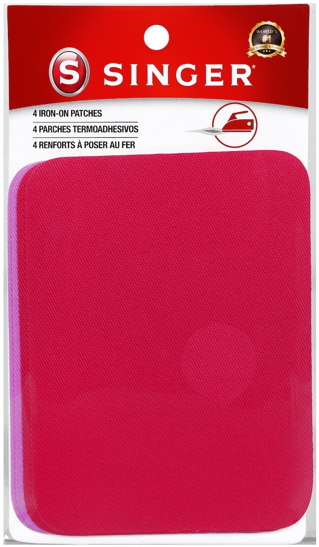 Singer Iron-On Patches 3.75"X5" 4/Pkg-Bright Magenta & Bright Purple ...