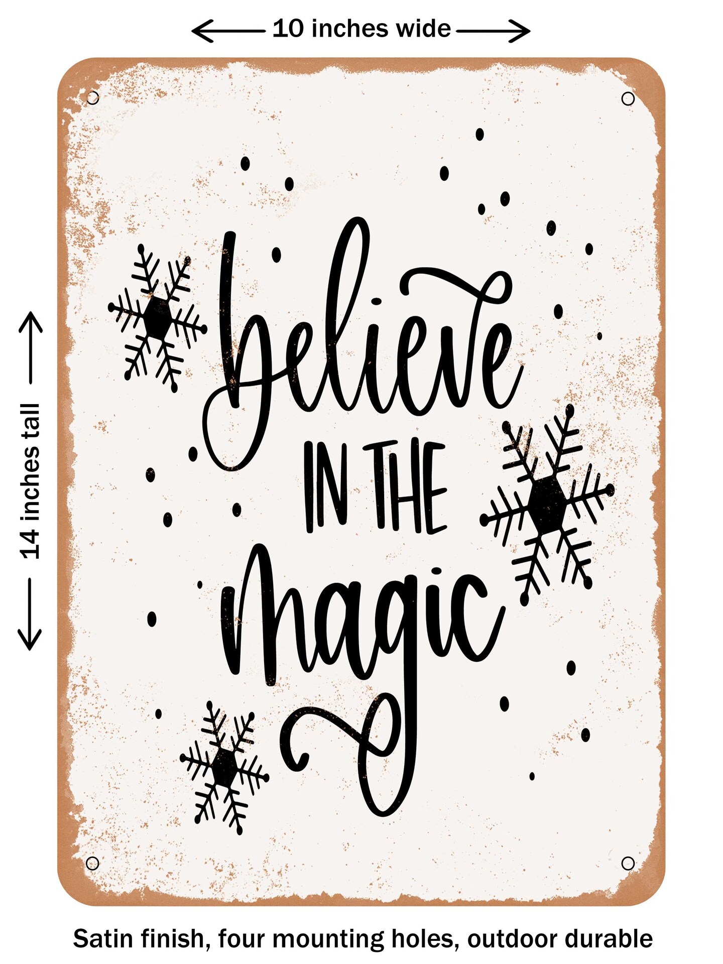DECORATIVE METAL SIGN - Believe In the Magic - 3 - Vintage Rusty Look ...