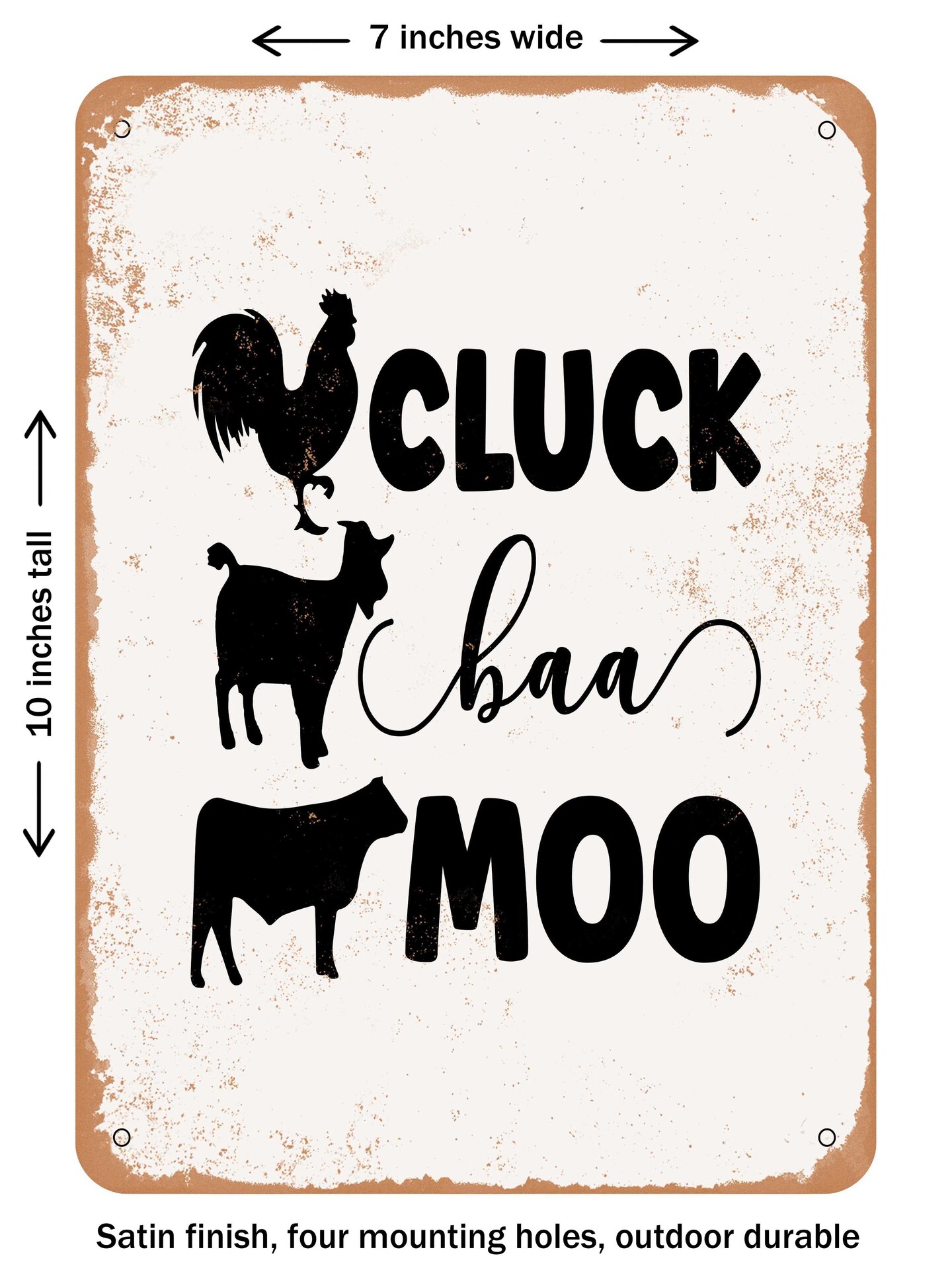 DECORATIVE METAL SIGN - Cluck Baa Moo - Vintage Rusty Look | Michaels
