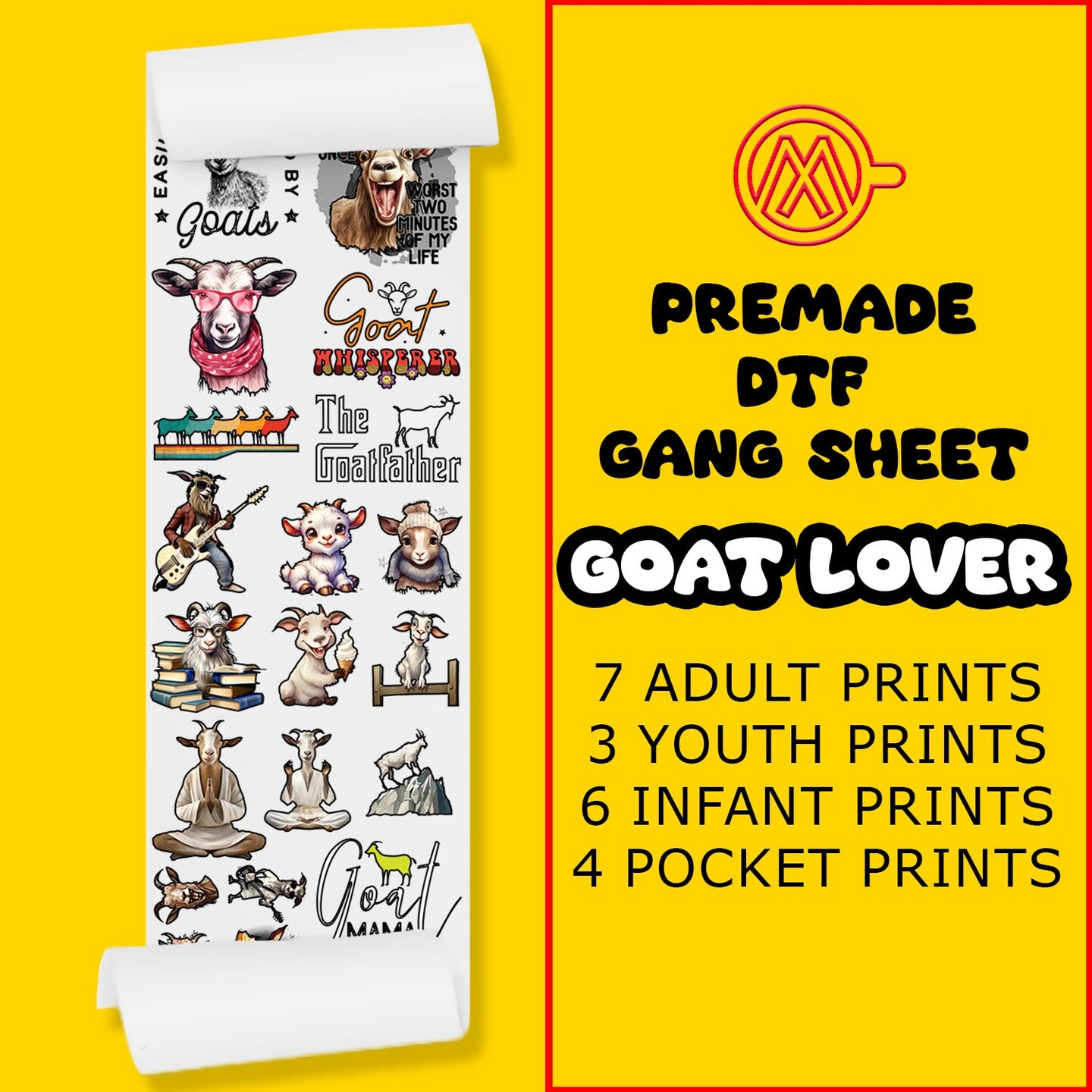 Goat Lovers Direct-to-Film Transfer Gang Sheets - 22x60 | Michaels