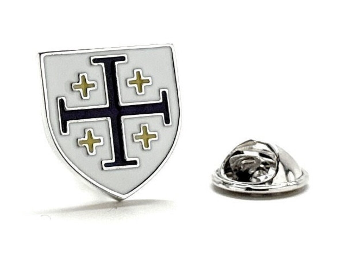 Kings Cross Pin Crusaders Shield Pin Purple and Gold Enamel Pin ...