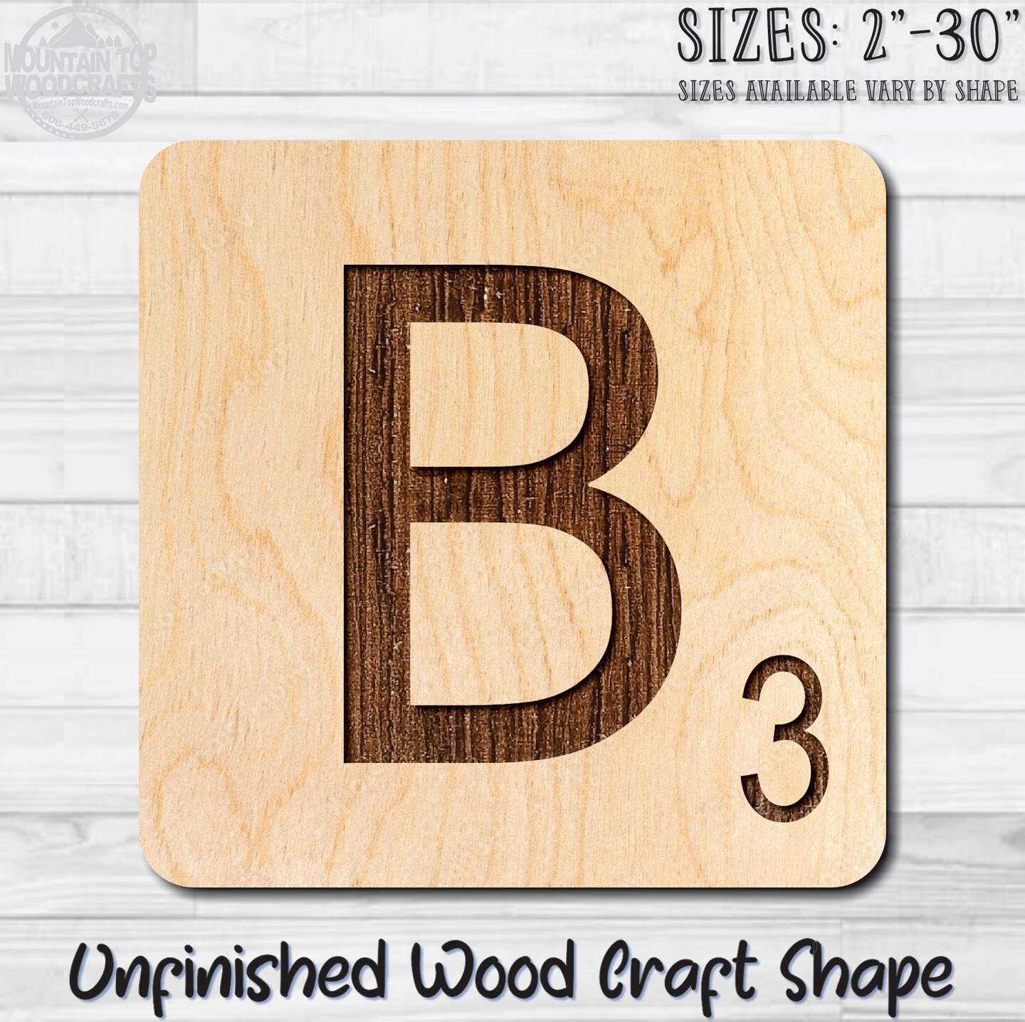 Scrabble Tile B Letter Board Game Name Unfinished Wood Shape Blank ...