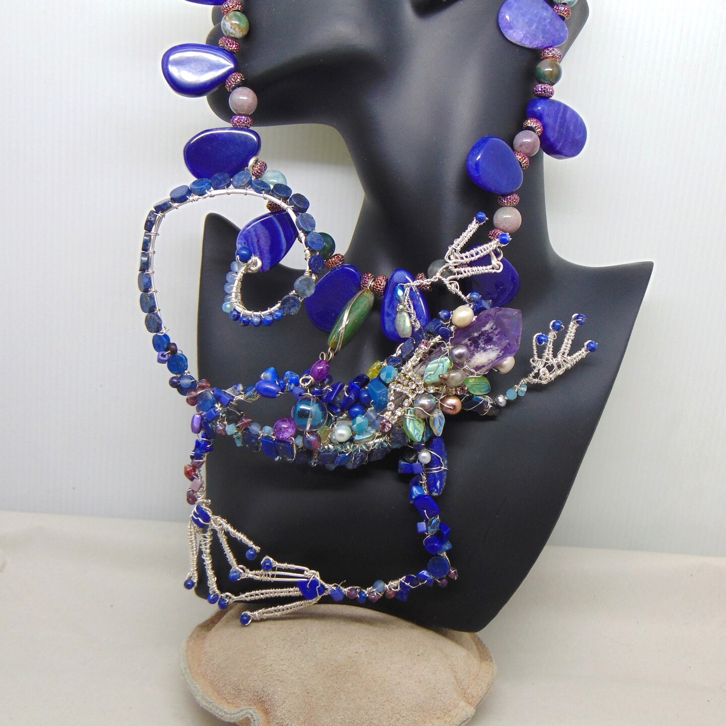 Large Sculpted Sterling Silver 'Lizard' w Cultured Freshwater Pearls ...