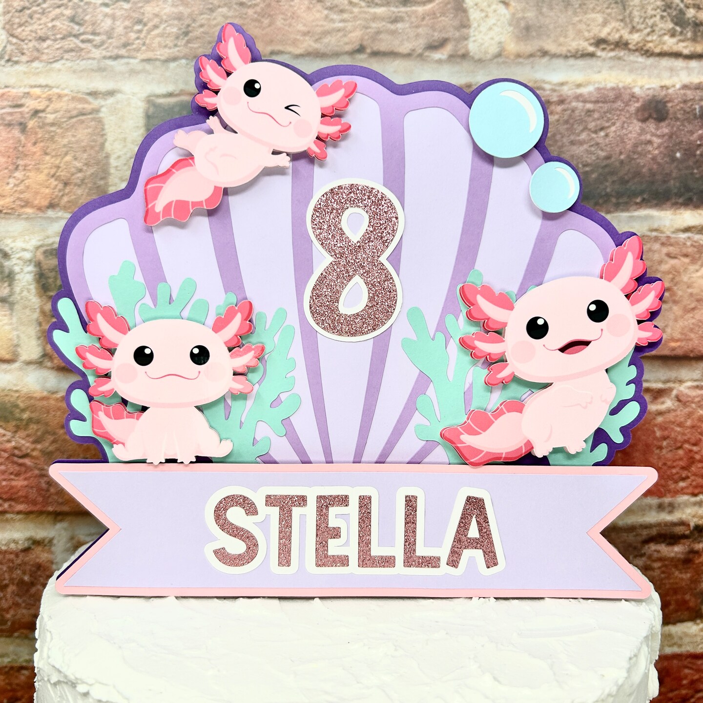 Axolotl Cake Topper, Axolotl Birthday, Axolotl Birthday Decorations ...