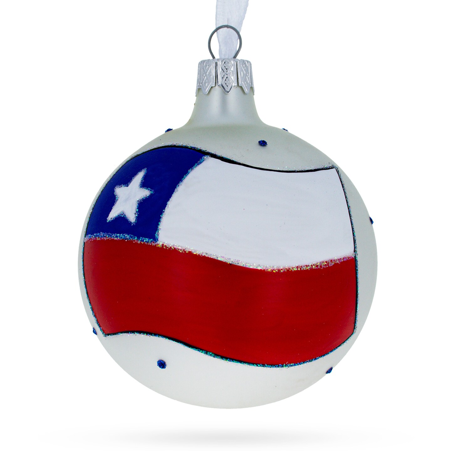 Flag of Chile Glass Ball Christmas Ornament 3.25 Inches | Michaels