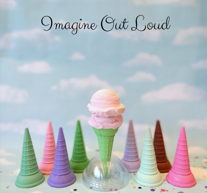 Fake Ice Cream CONE and COLOR CHOICE Double Strawberry Realistic Faux ...