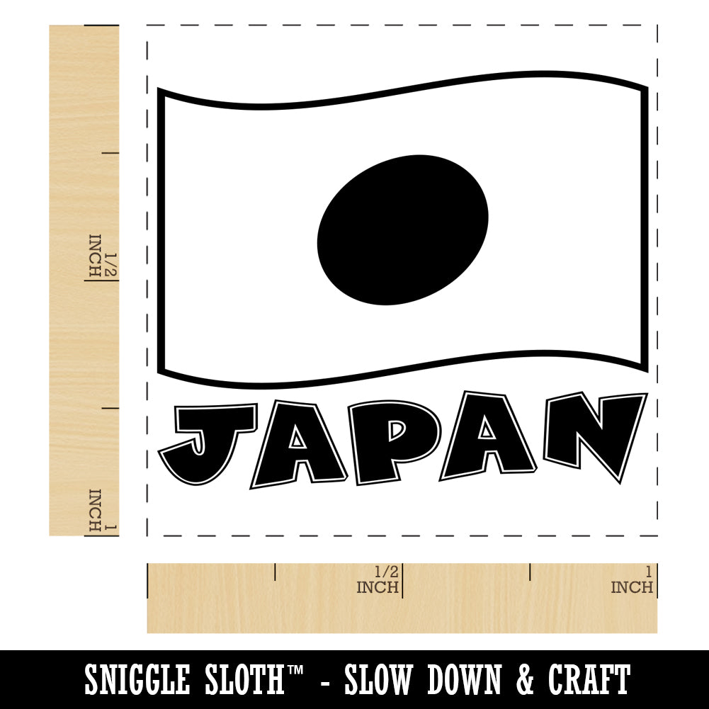 Japan with Waving Flag Cute Self-Inking Rubber Stamp Ink Stamper | Michaels