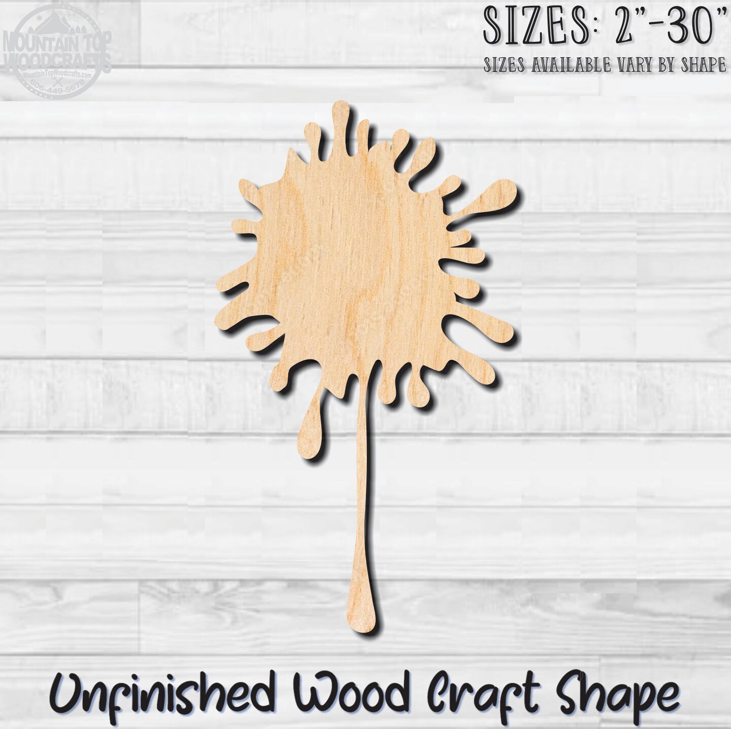 Paint Splat 3 Splatter Unfinished Wood Shape Blank Laser Cutout ...