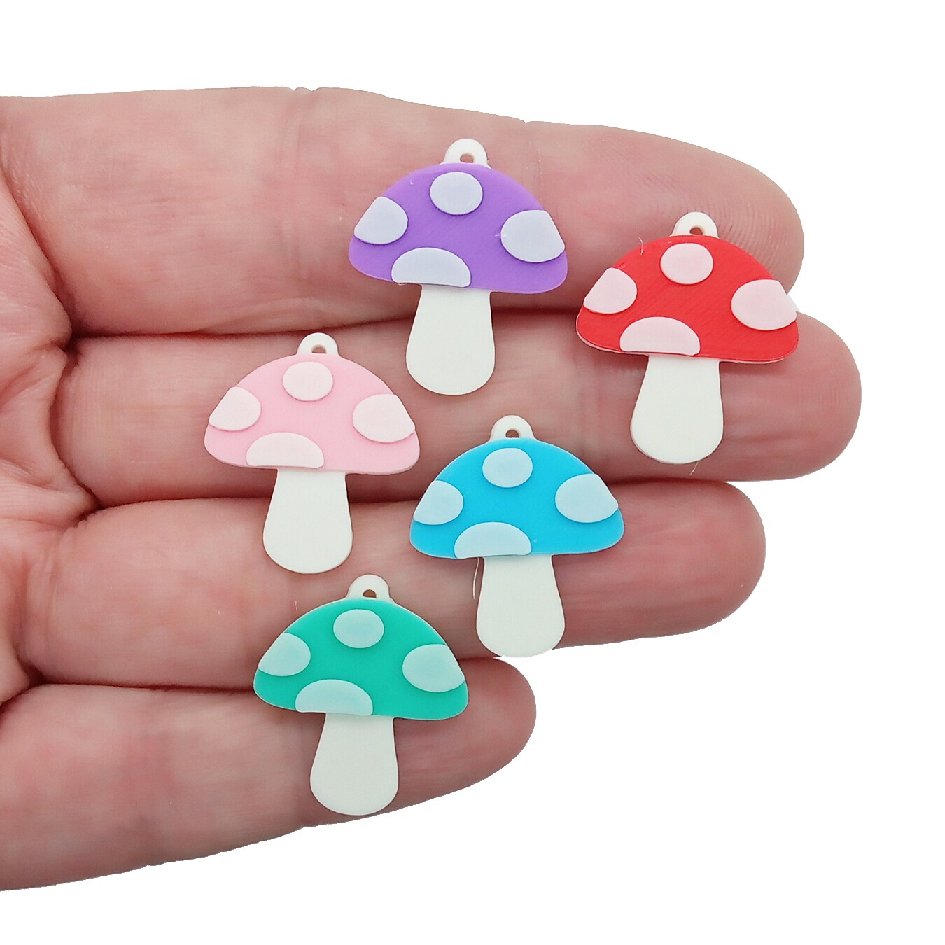 Cute Mushroom Charms, 10 pc, Lightweight Colorful Mushroom Pendant ...