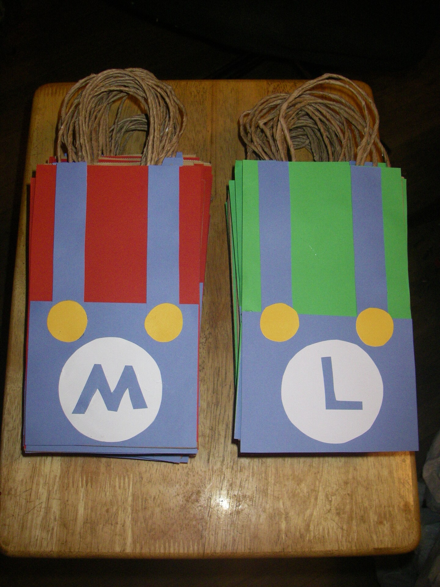 10 PC Mario and Luigi Party Supplies Bags - Paper Treat Candy Gift Bags ...