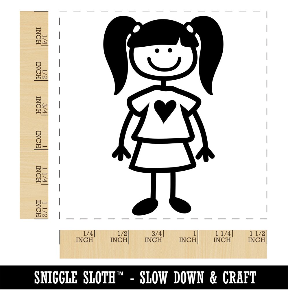 Stick Figure Girl Daughter Self-Inking Rubber Stamp Ink Stamper | Michaels