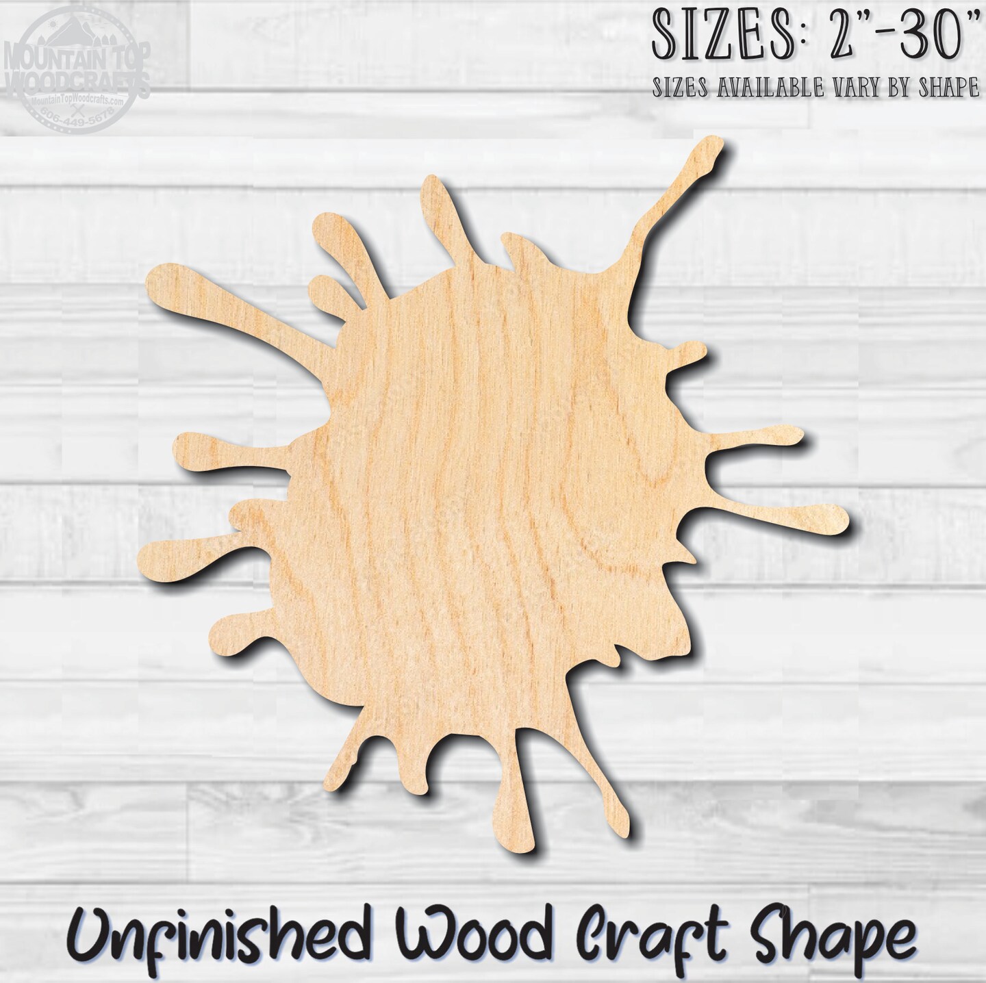 Paint Splat 4 Splatter Unfinished Wood Shape Blank Laser Cutout ...