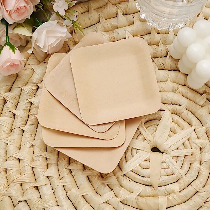 Natural Bamboo 4" x 4" Mini Square Plates | Michaels