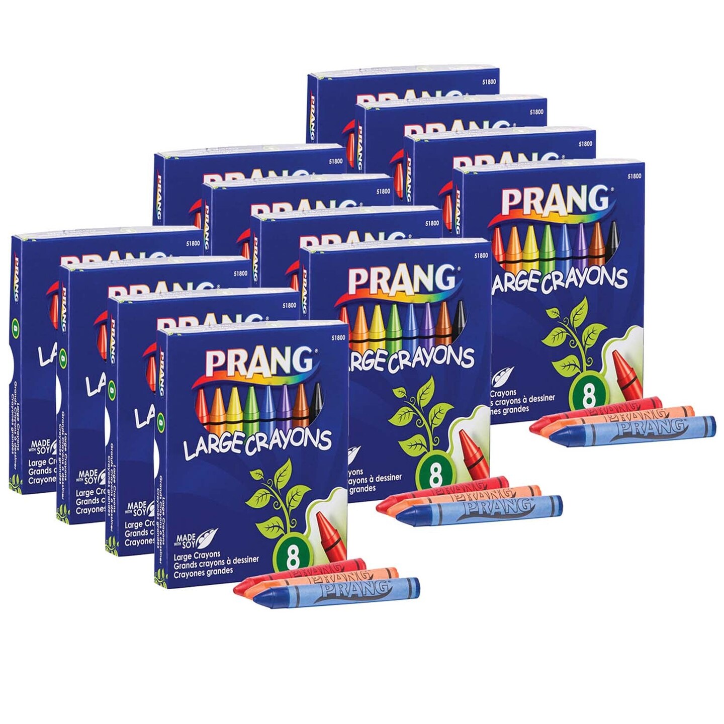 Crayons, Large, Lift Lid Box, 8 Colors Per Box, 12 Boxes | Michaels