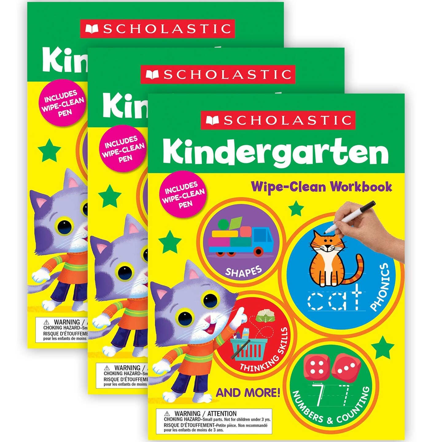 Kindergarten Wipe-Clean Workbook, Pack of 3 | Michaels