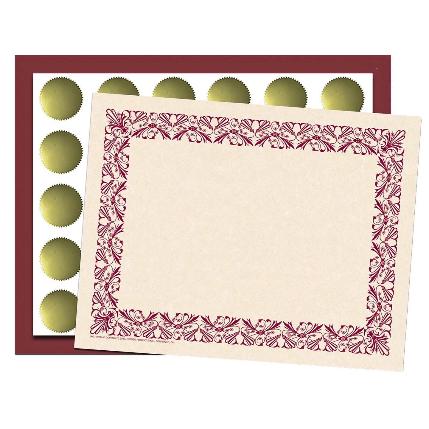 Art Deco Set - Maroon Border Paper, Plain Folders, Gold Seals | Michaels
