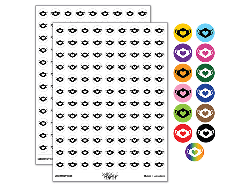 Caring Surgical Face Mask Heart 200+ 0.50" Round Stickers | Michaels