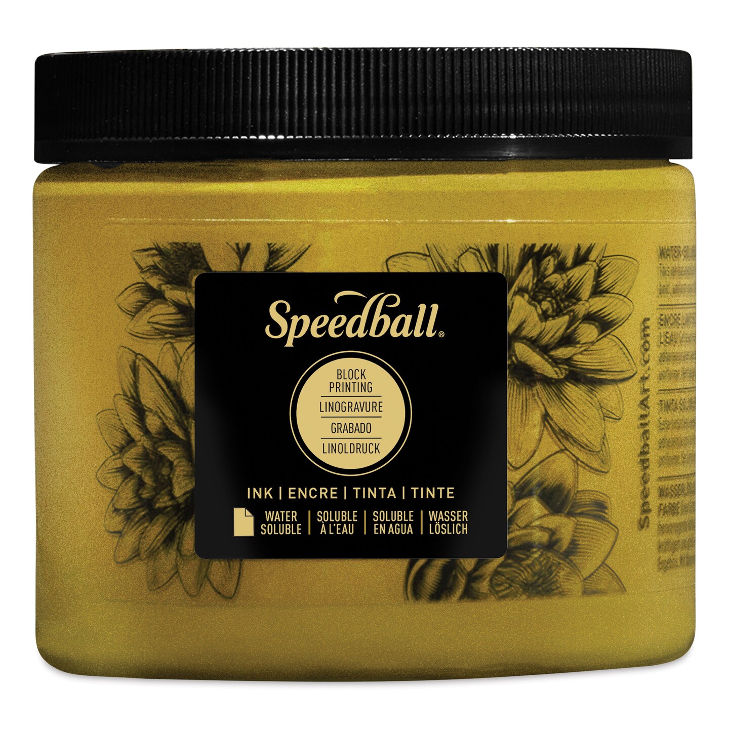 Speedball Water-Soluble Block Printing Ink- Gold (Metallic), 16 oz ...