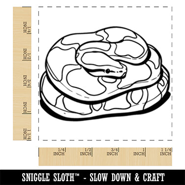 Ball Python Coiled Snake Serpent Square Rubber Stamp for Stamping ...