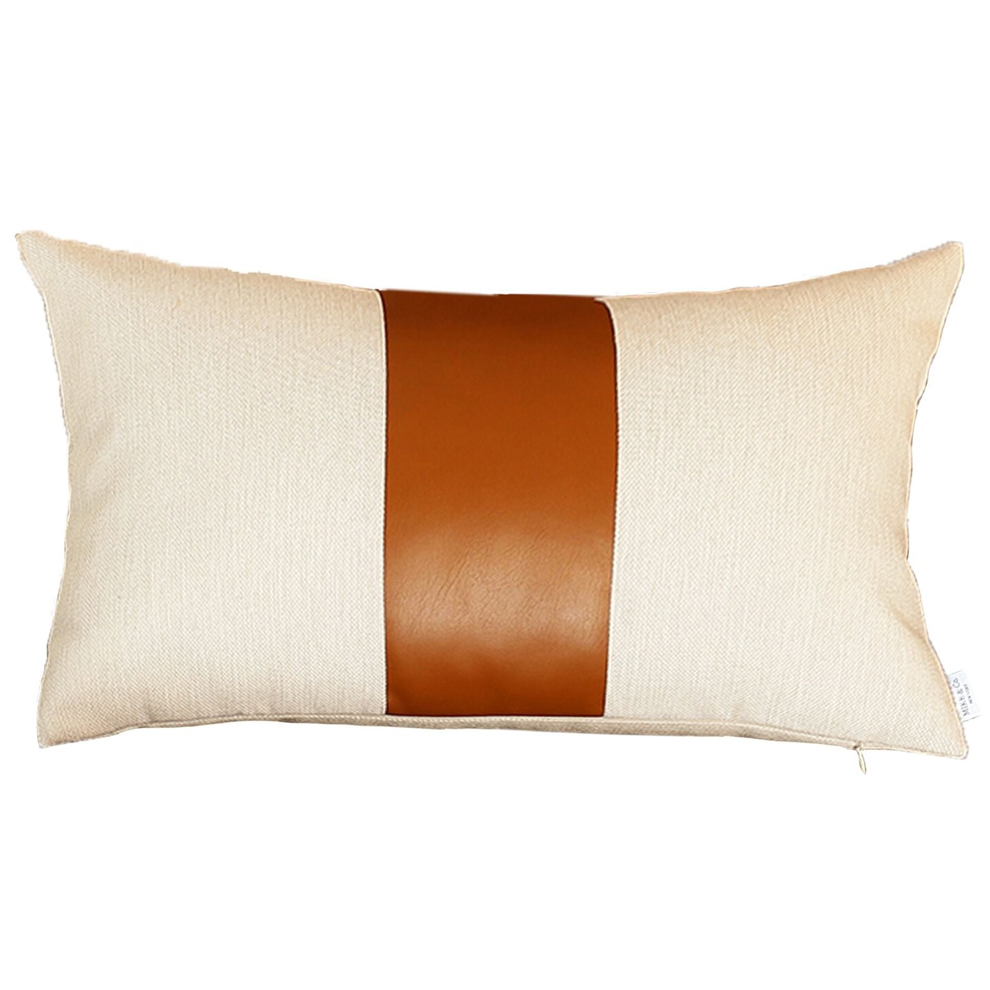 Set Of Four 18 X 18 Brown and Ivory Faux Leather Zippered Pillow | Michaels