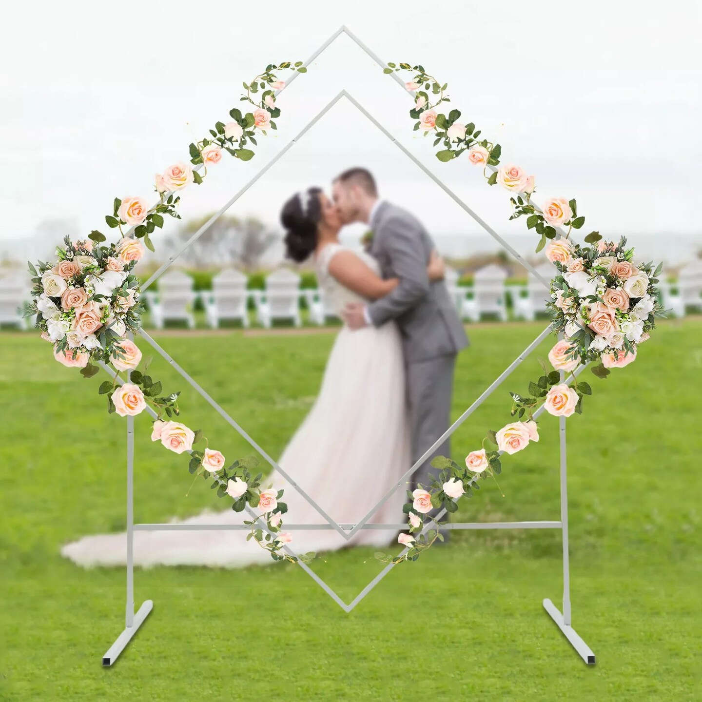 Metal Backdrop Arch Stand Geometric Balloon Flower Holder Party Frame ...