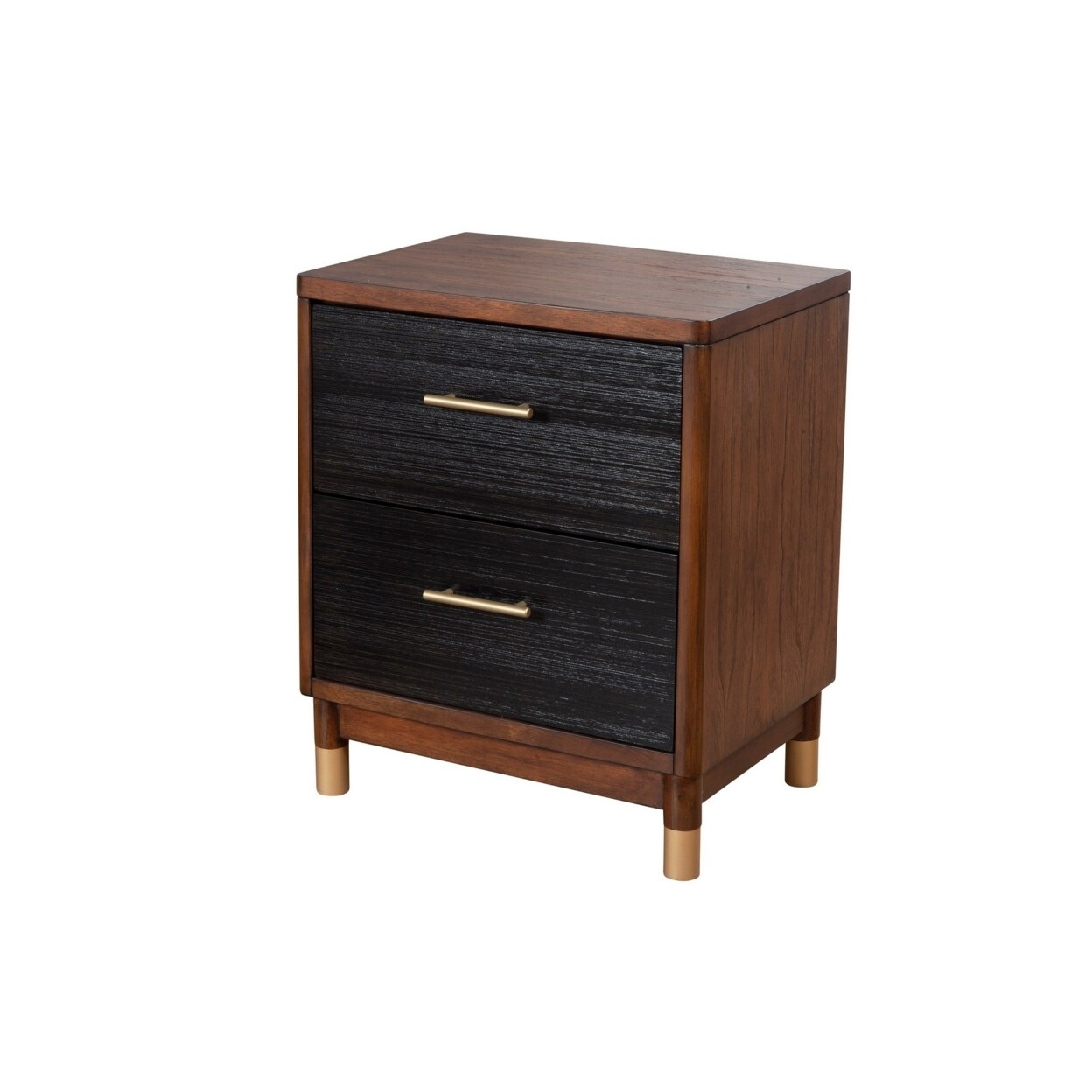 Saltoro Sherpi Nightstand with 2 Drawers and Round Legs, Brown and Black- | Michaels