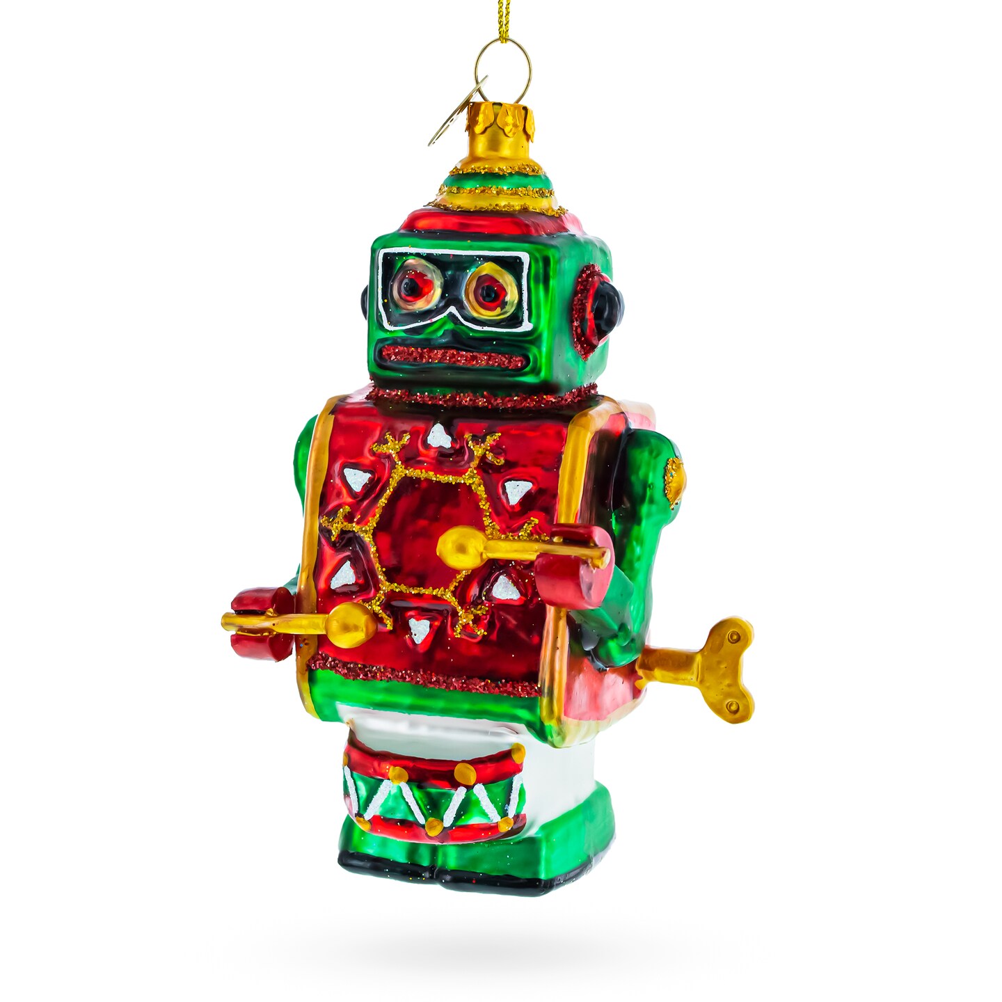 Futuristic Robot-Drummer - Blown Glass Christmas Ornament | Michaels