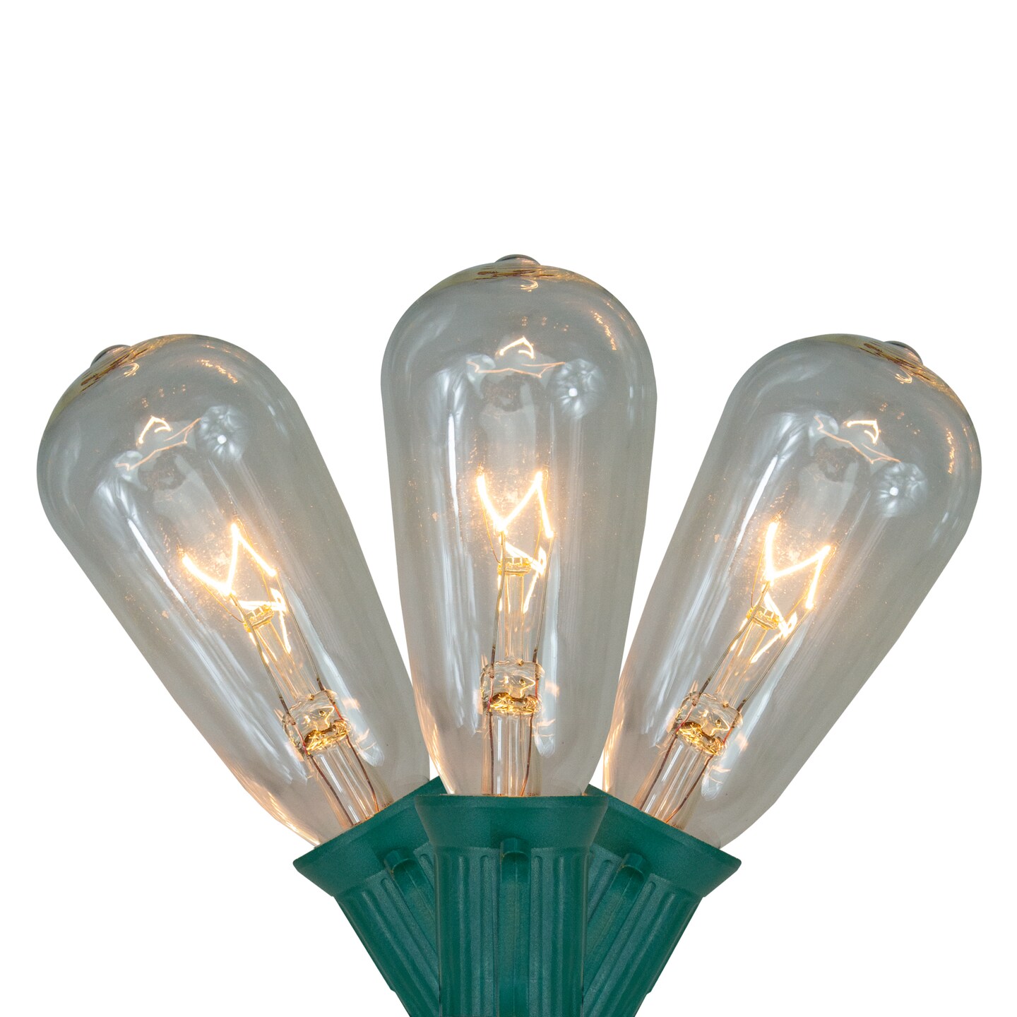 Northlight 10-Count Clear Transparent Edison Patio Light Set, 9ft Green ...