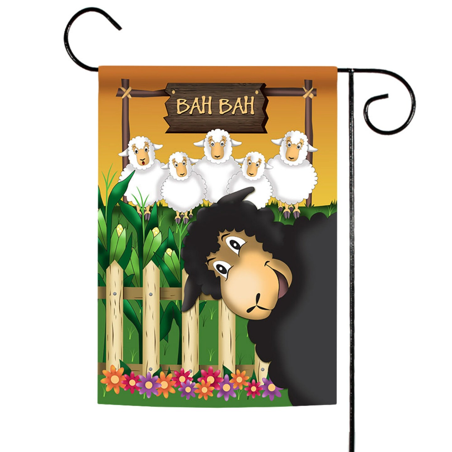 Toland Home Garden Black and White Photobomb "BAH BAH" Outdoor ...