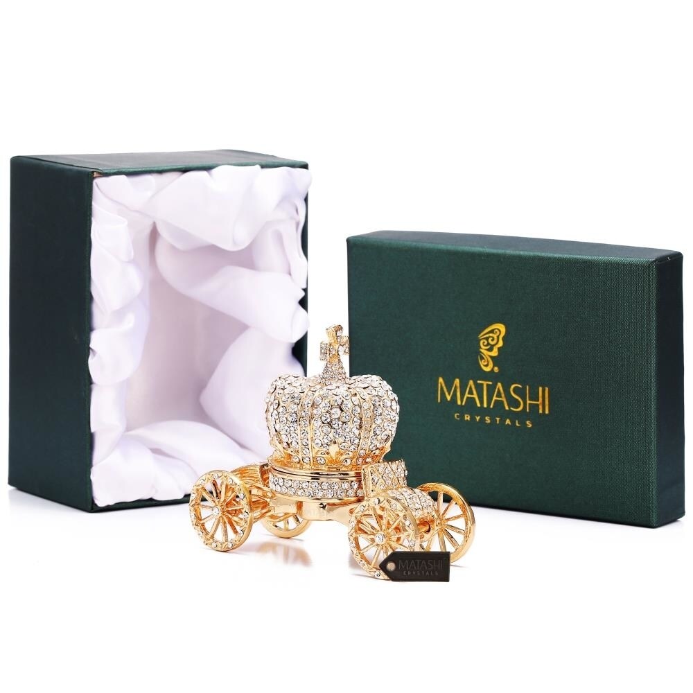 Matashi Hand Painted Royal Crown Carriage Ornament/Trinket Box ...